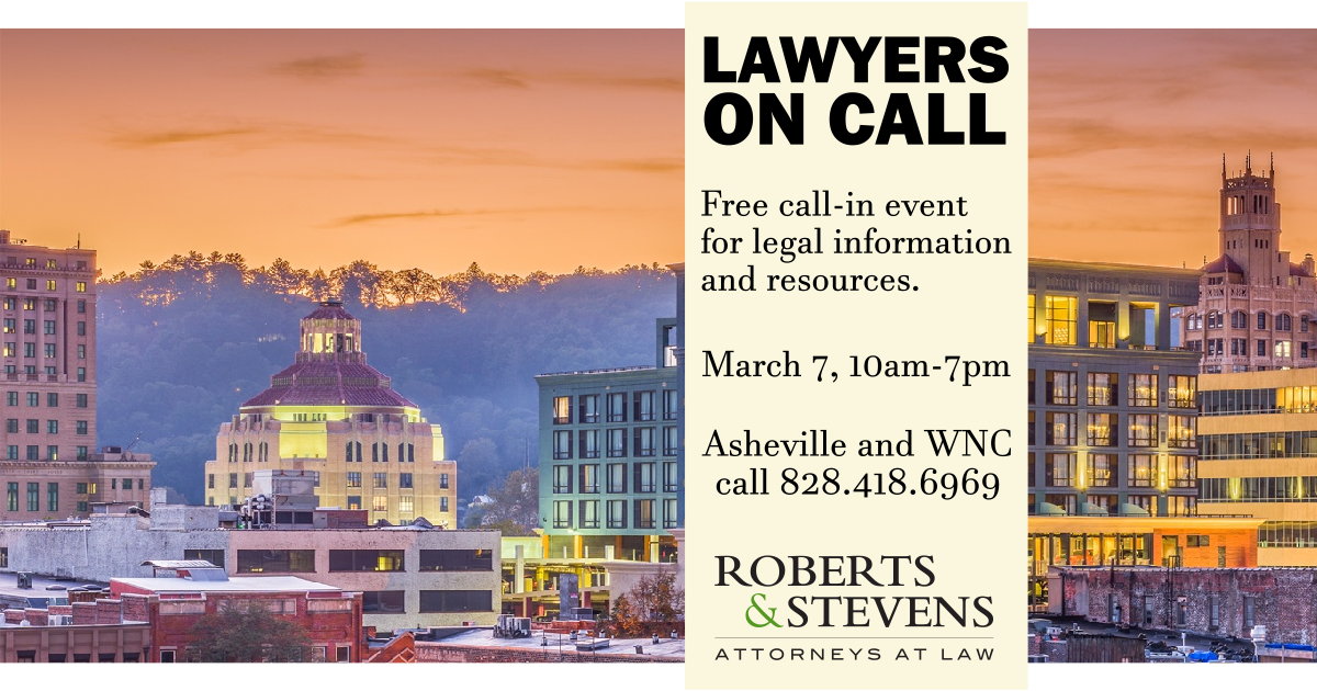 4All-Lawyers on Call event on March 7 - Attorneys at Law, Asheville, NC ...